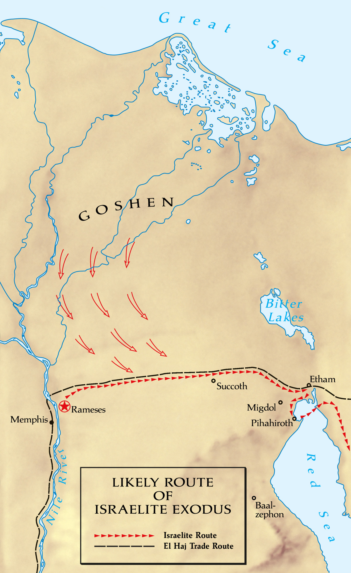 Map Of Israelites Leaving Egypt