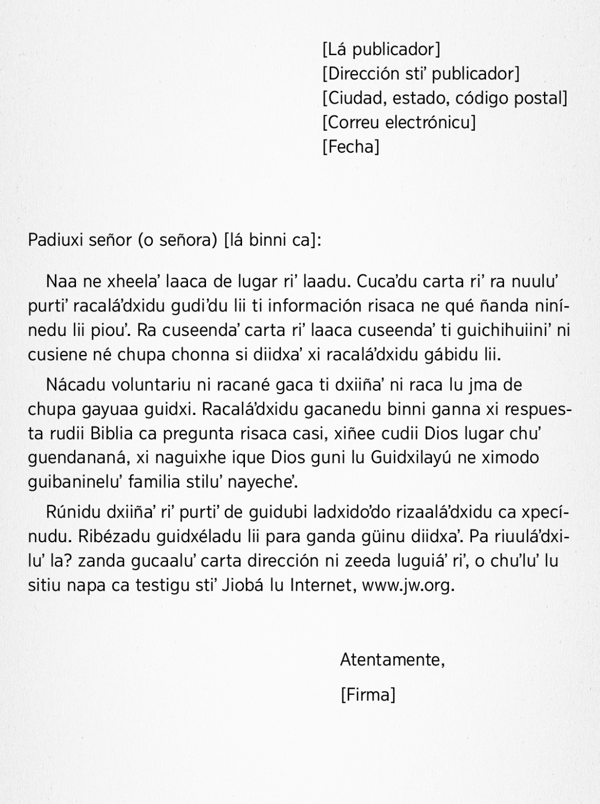 Modelo De Carta Oficial